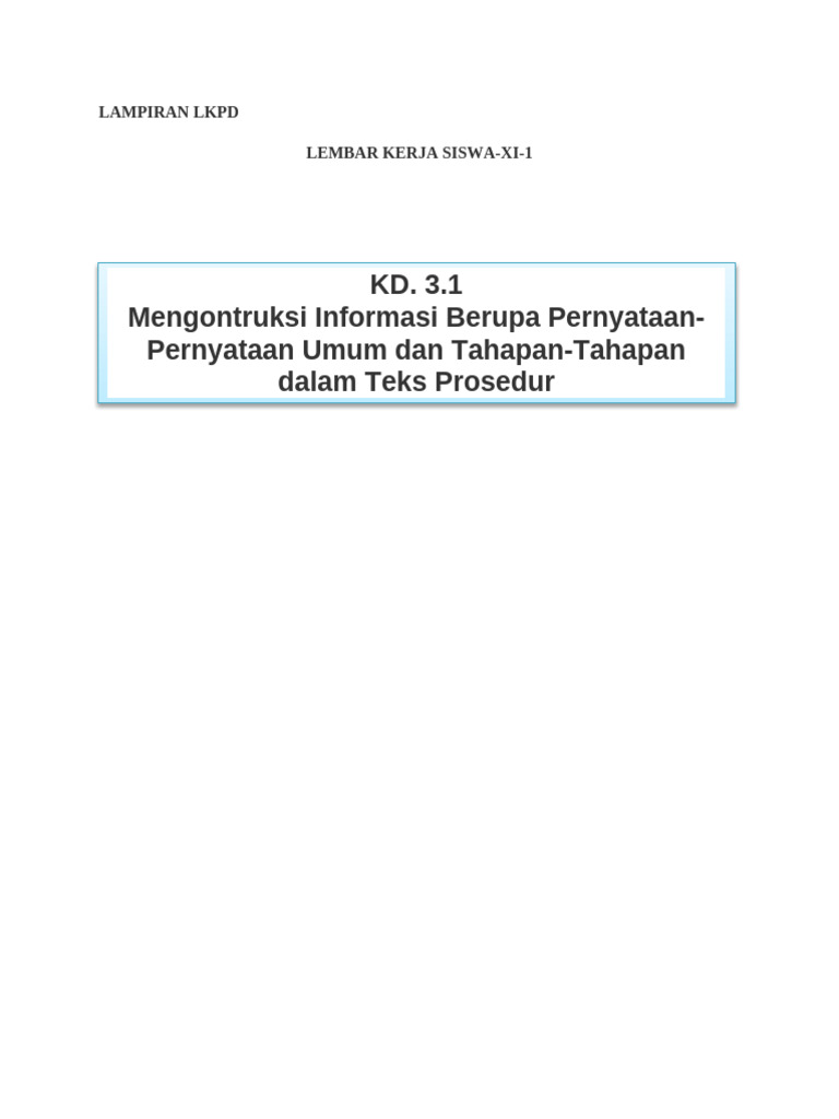 Lampiran LKPD KD 3.1 | PDF