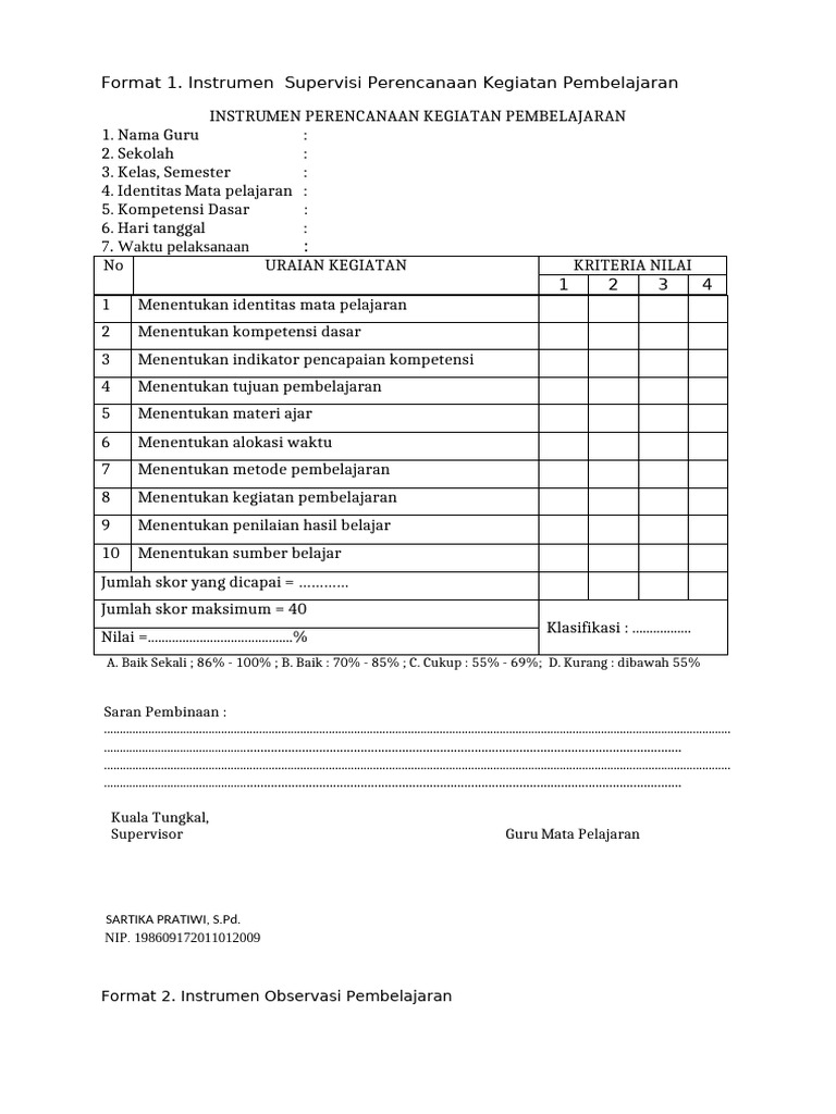 Lembar Supervisi | PDF