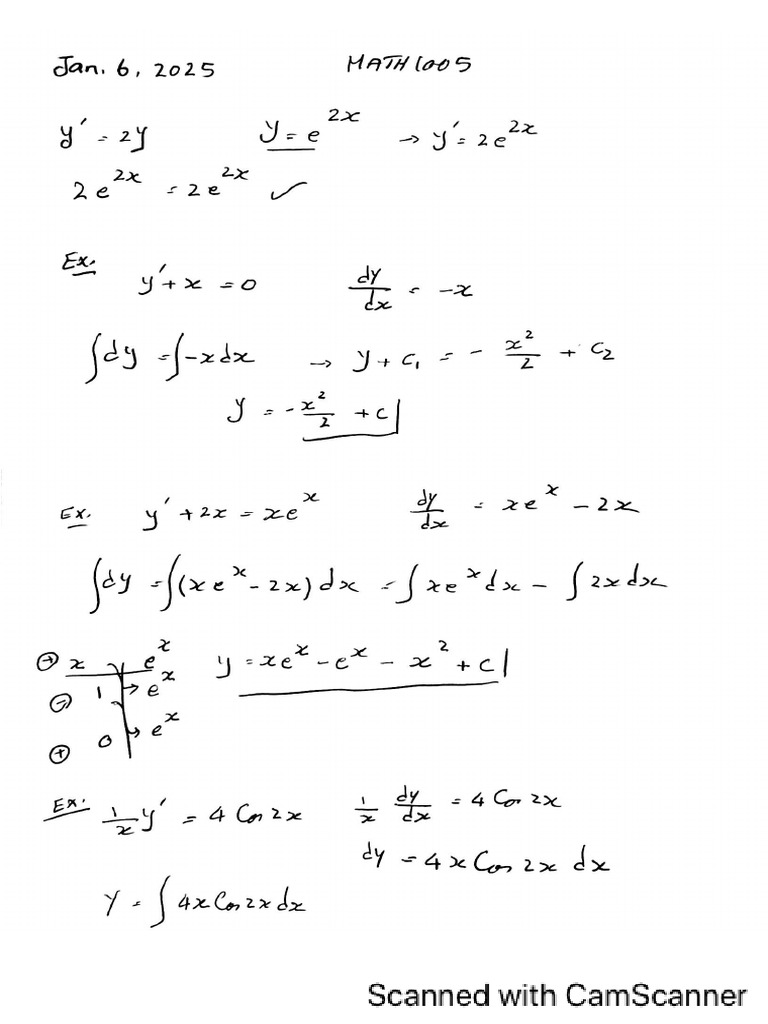 Differential Equations Notes 1 | PDF