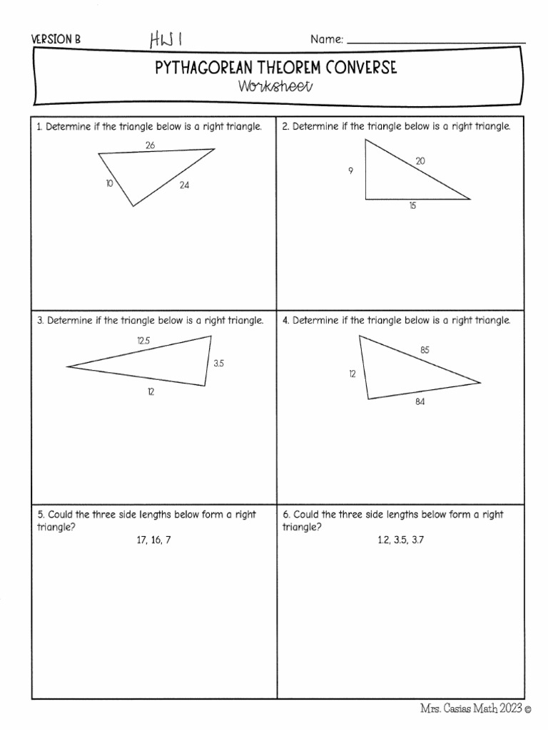 Pythagorean Converse Homework Casias | PDF