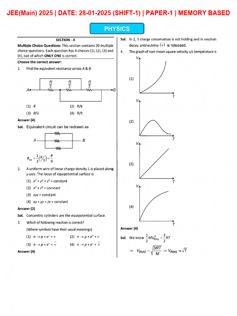 28 Jan Shift 1 Jee | PDF