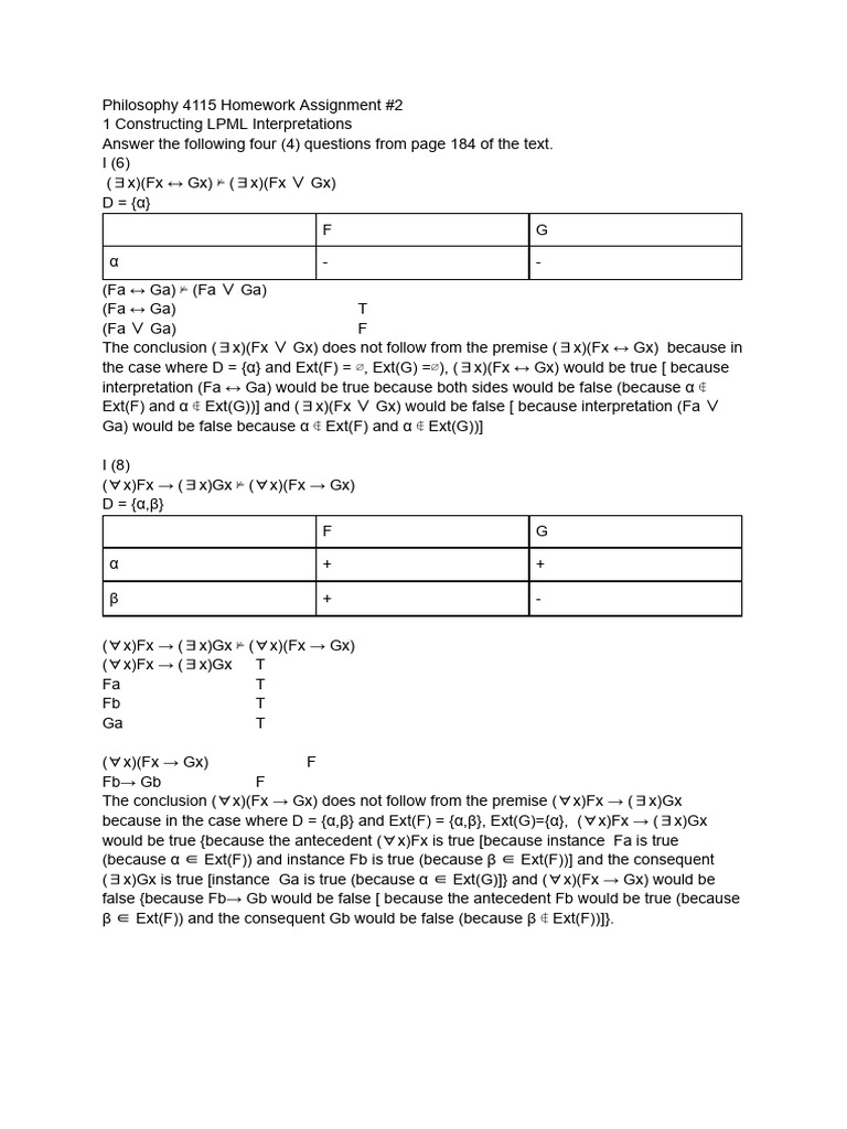Philosophy 4115 Homework Assignment #2 | PDF | Semantics | Philosophical Methodology