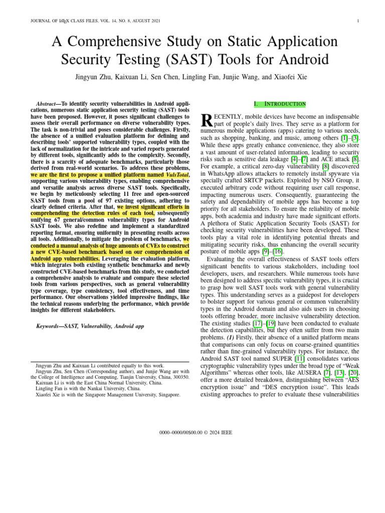 A Comprehensive Study On Static Application Security Testing (SAST ...
