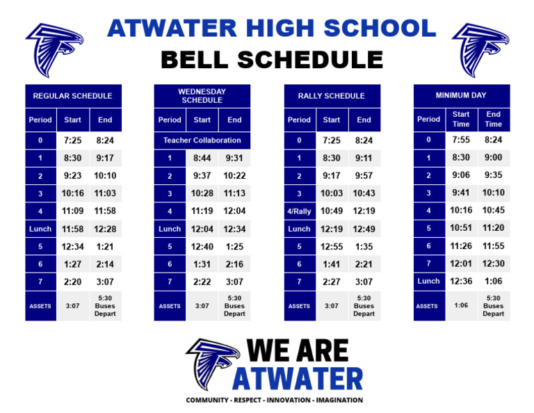 AHS Bell Schedule 2024-25 | PDF
