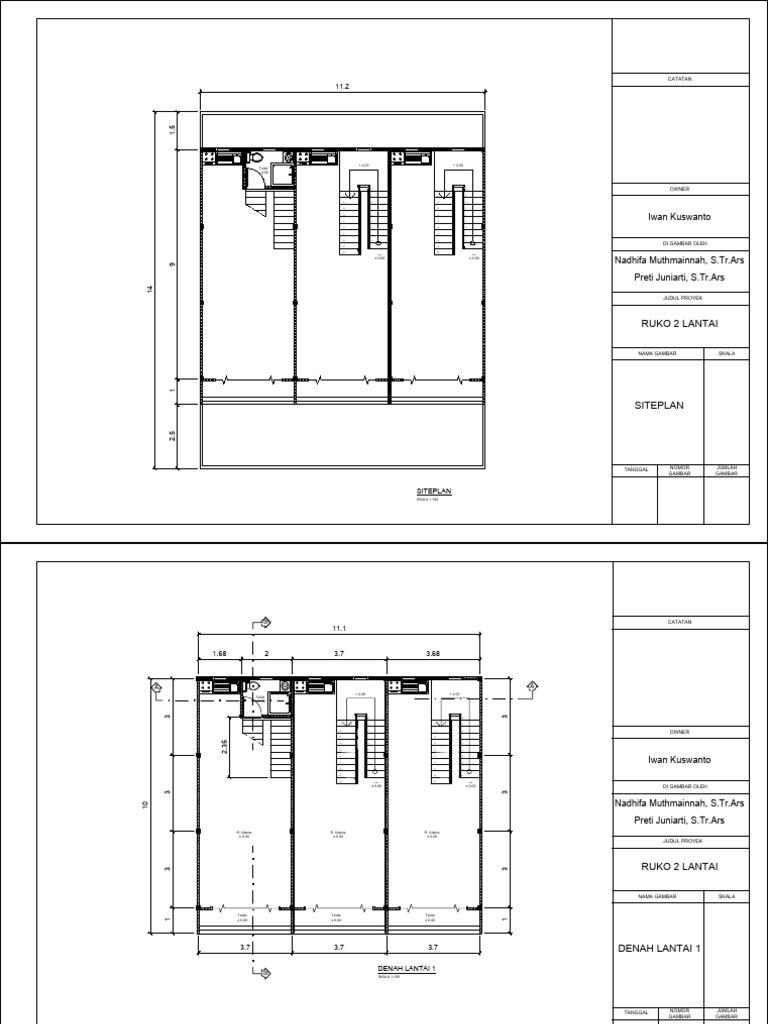 Gambar Kerja Ruko Revisi | PDF