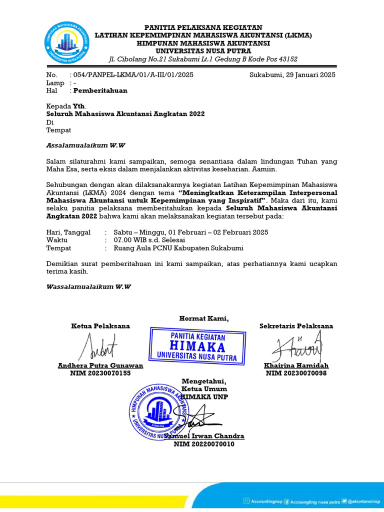 054-Pemberitahuan Angkatan 2022-LKMA 2024 | PDF