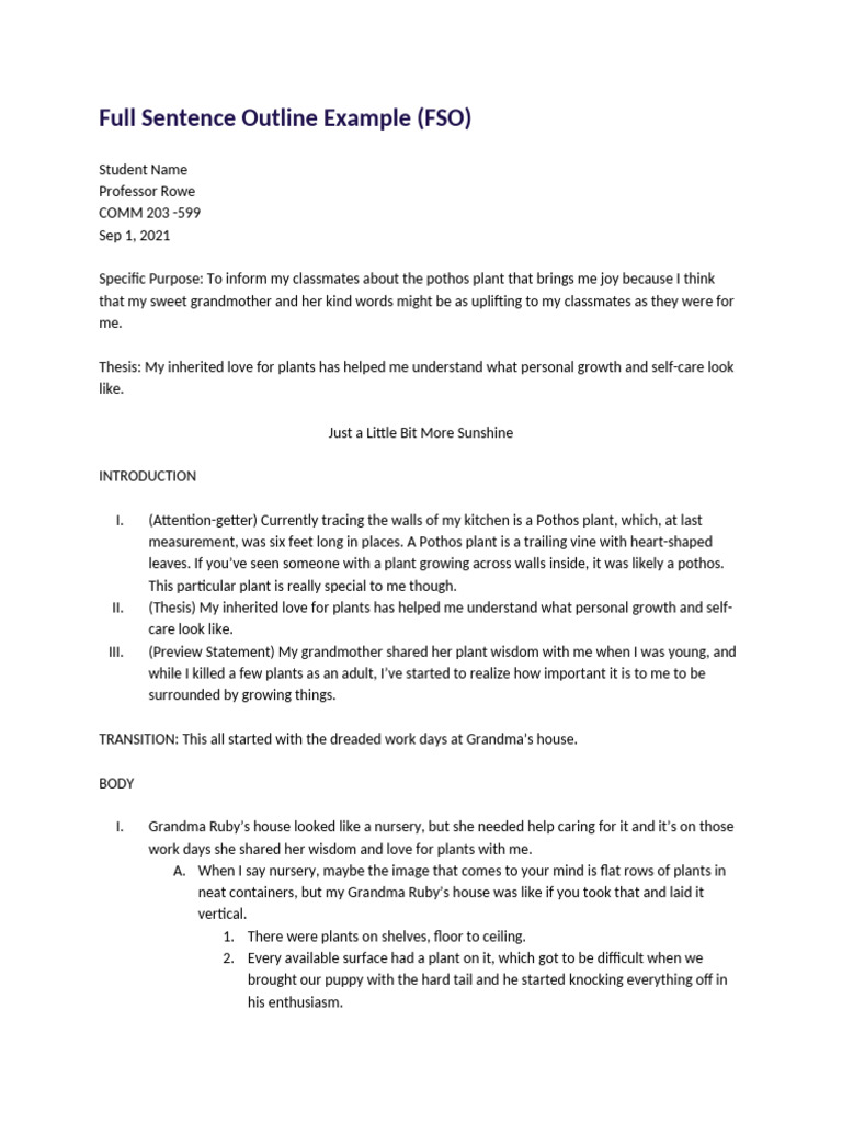 Sample+Full+Sentence+Outline (1) | PDF