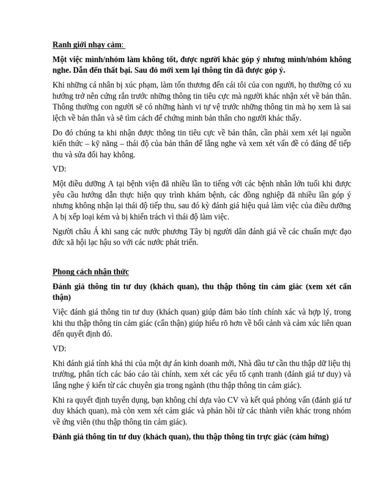 Ranh giới cảm xúc - nhận thức | PDF