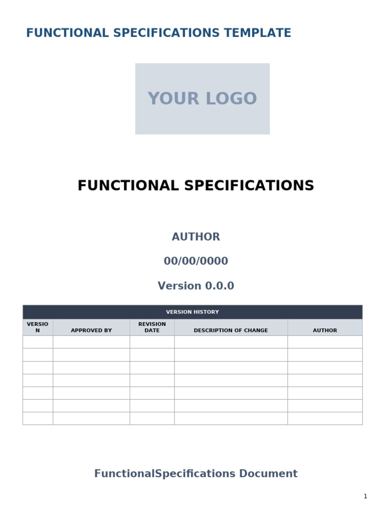 Functional Specs Template Guide | PDF | Specification (Technical ...