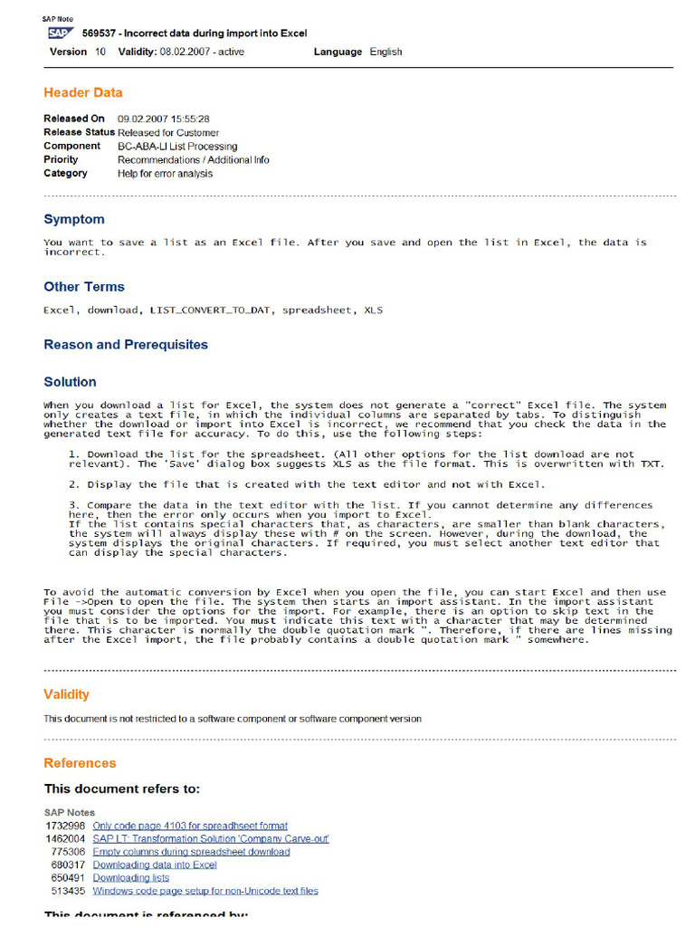 0000569537-Incorrect Entries in Excel Download | PDF