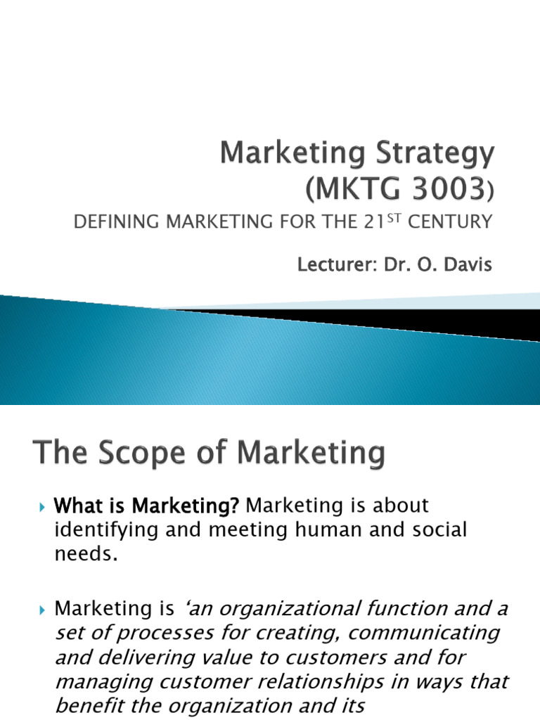 Lect 1 Def Overview On Marketing | PDF | Marketing | Demand