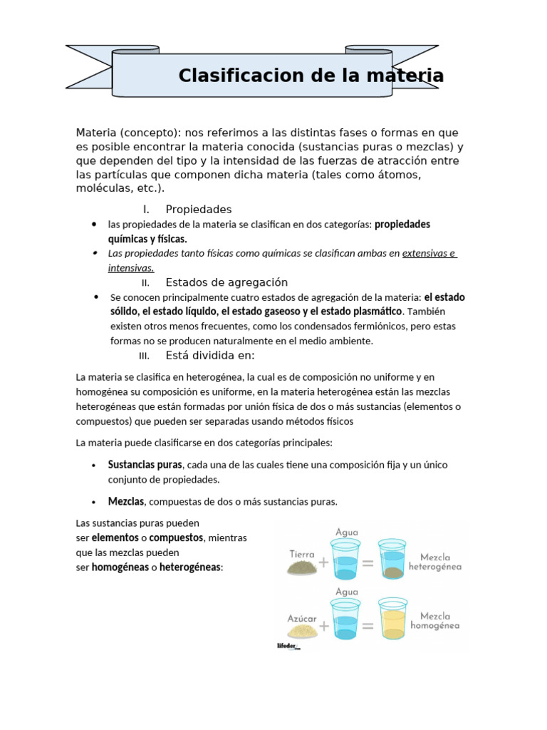 Clasificacion de La Materia | PDF