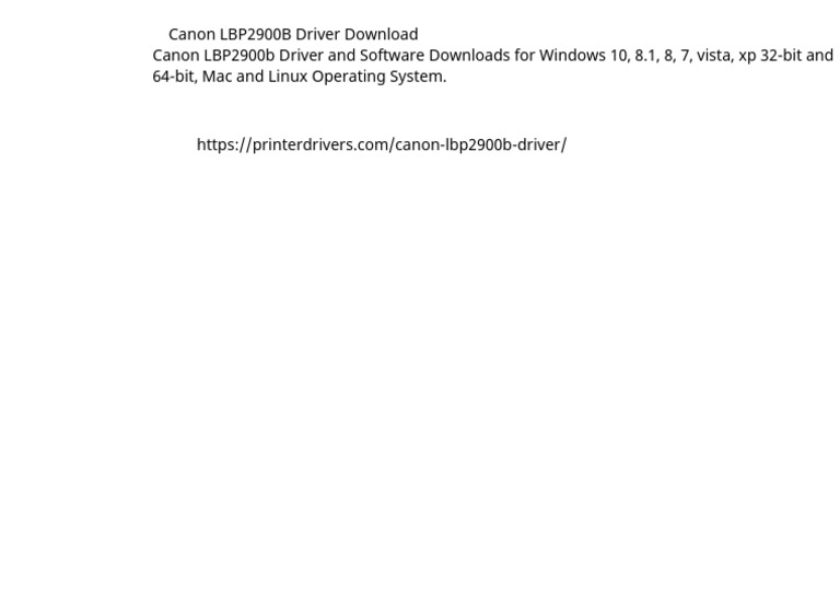 Canon LBP2900B Driver | PDF