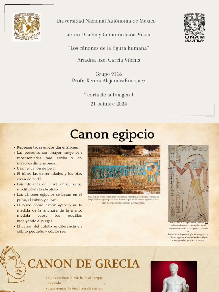 Presentación - Los Cánones de La Figura Humana | PDF