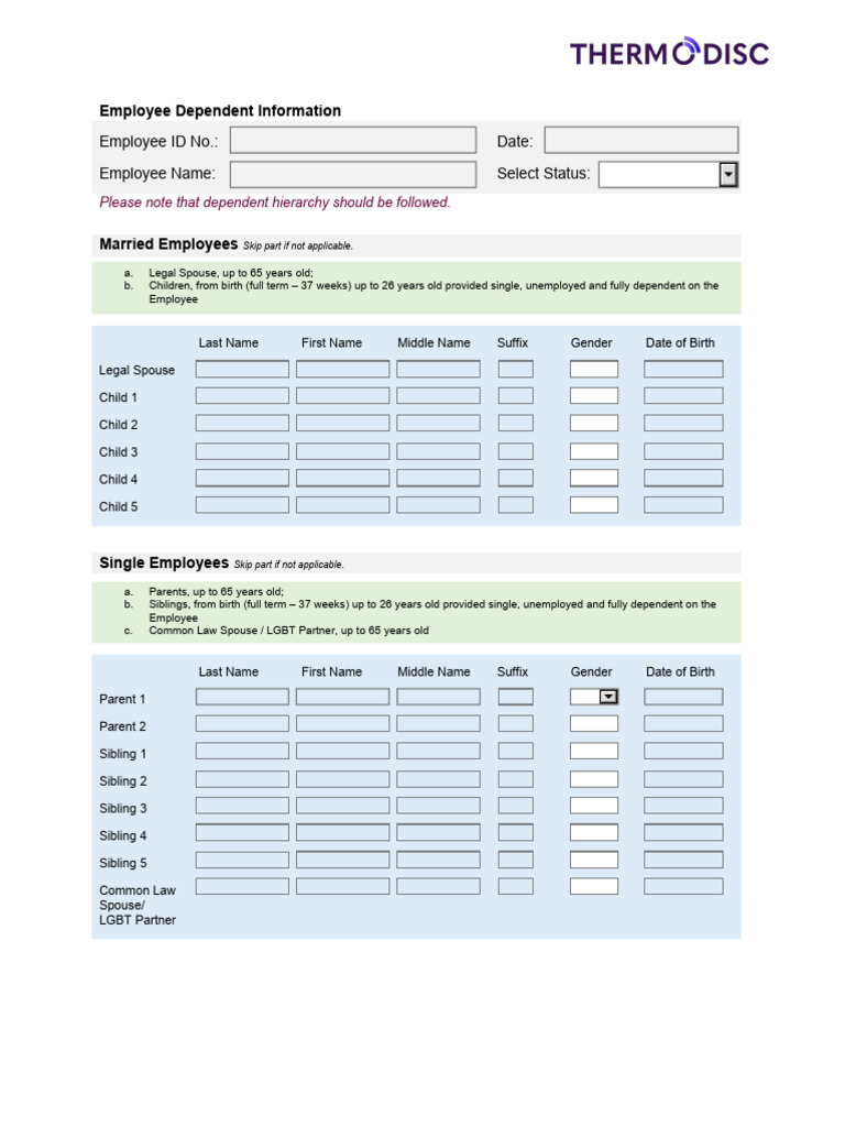 Employee Dependent - KING - ALAIN | PDF