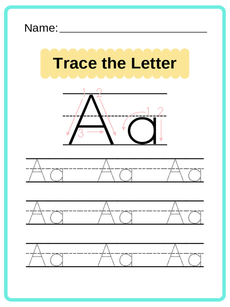 Yellow Tracing Alphabet Worksheet | PDF