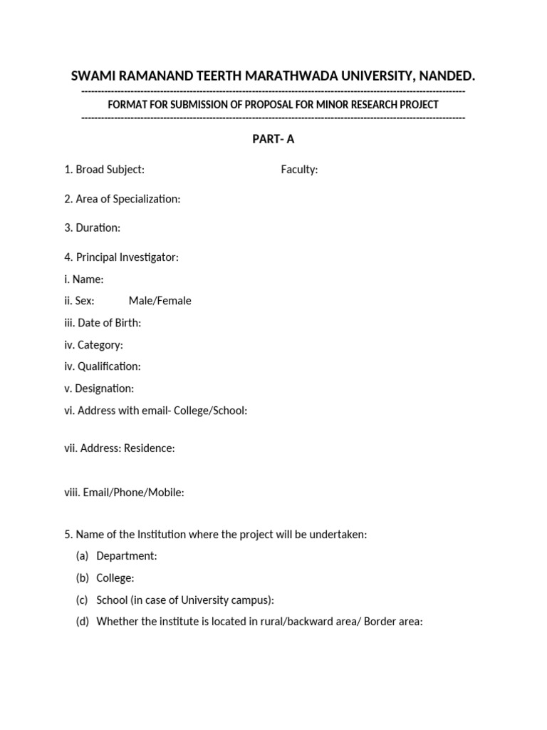 Ohirma Minor Research Project University Fund | PDF