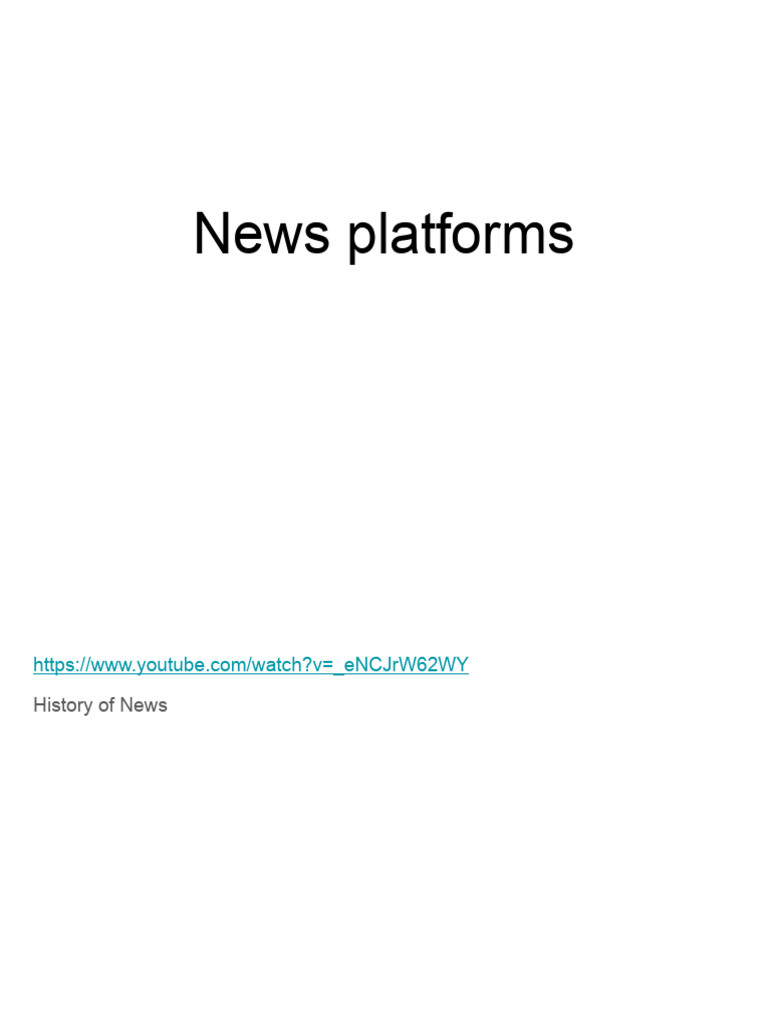 News Media Platforms | PDF