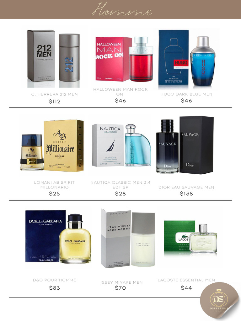 Catalogo Caballeros - DS Perfumeria | PDF | Fashion | Perfumery