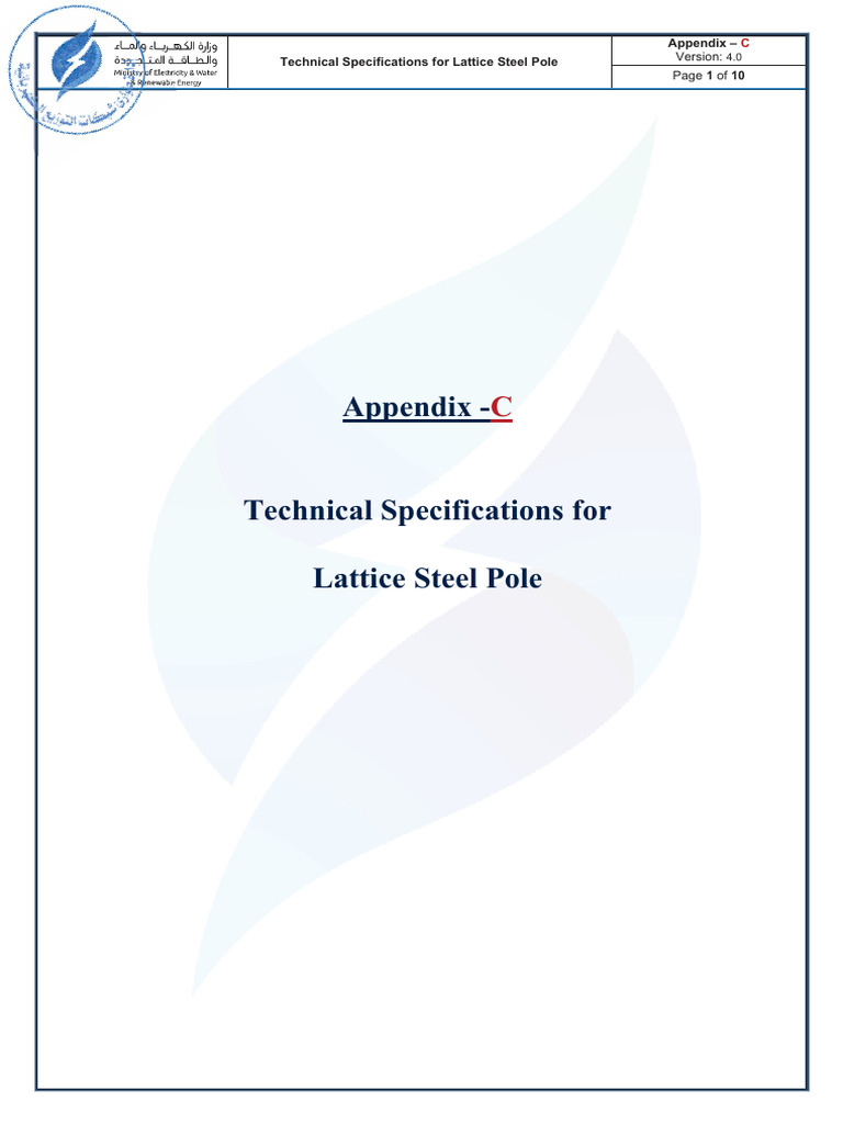 Lattice Steel Pole Technical Specs | PDF | Mechanical Engineering ...