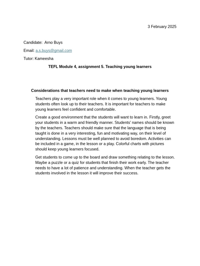 Teaching Strategies for Young Learners | PDF | Teachers | Education Theory