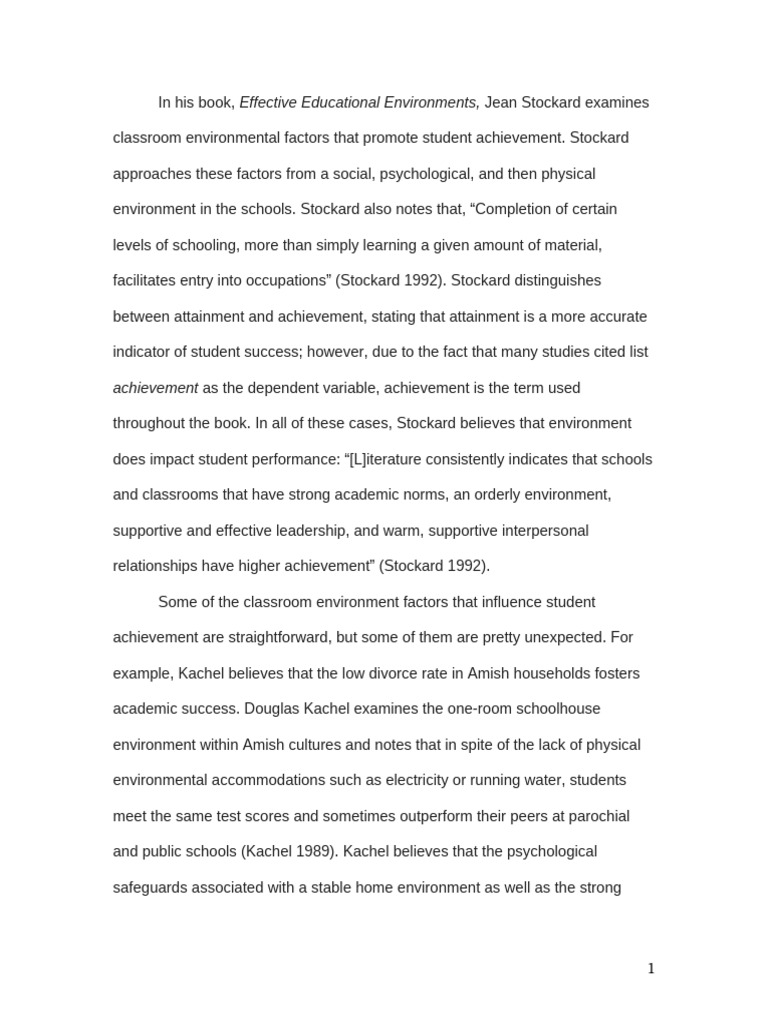 Classroom Environment & Student Success | PDF | Classroom | Distance Education