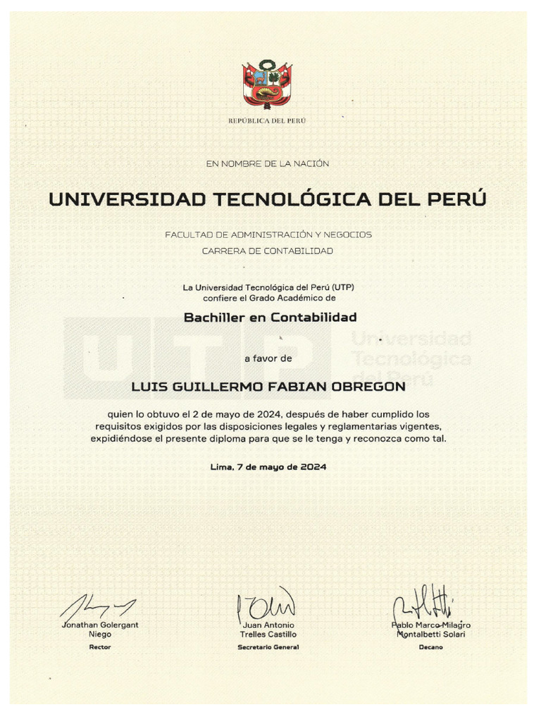 Bachillerato-Luis Guillermo Fabian Obregon | PDF