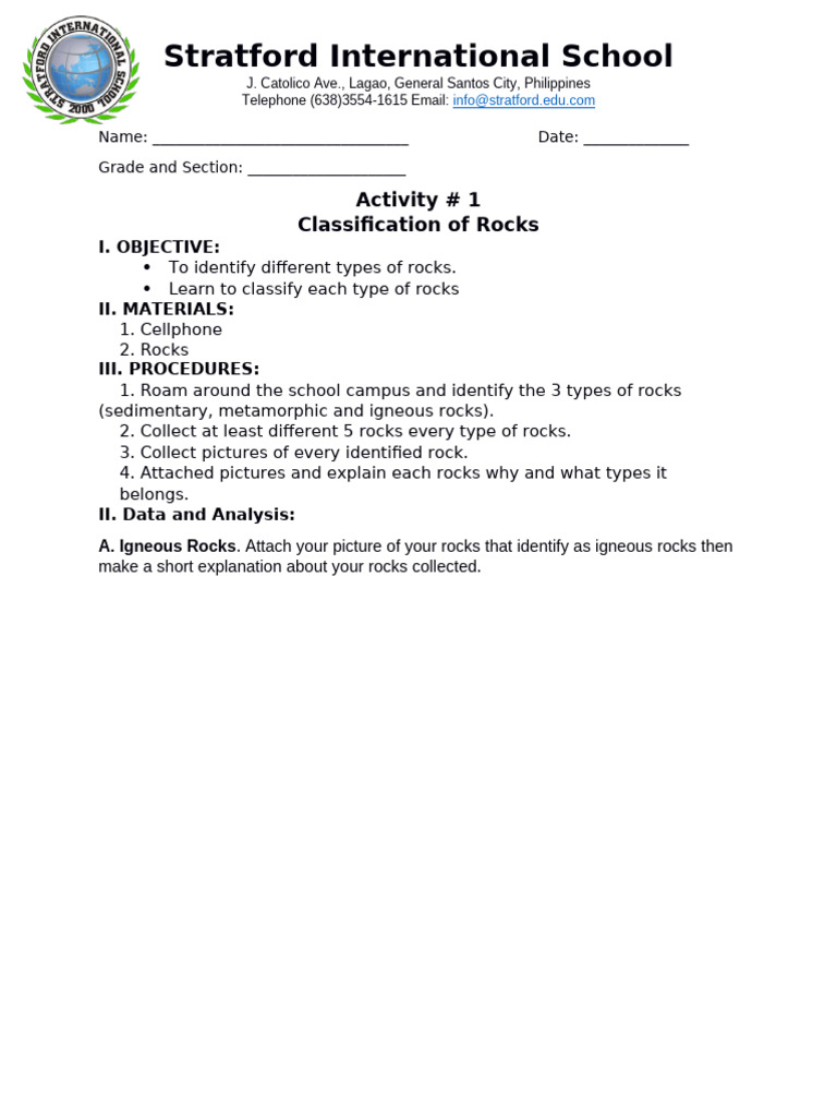 ELS Activity 1 Sheet | PDF