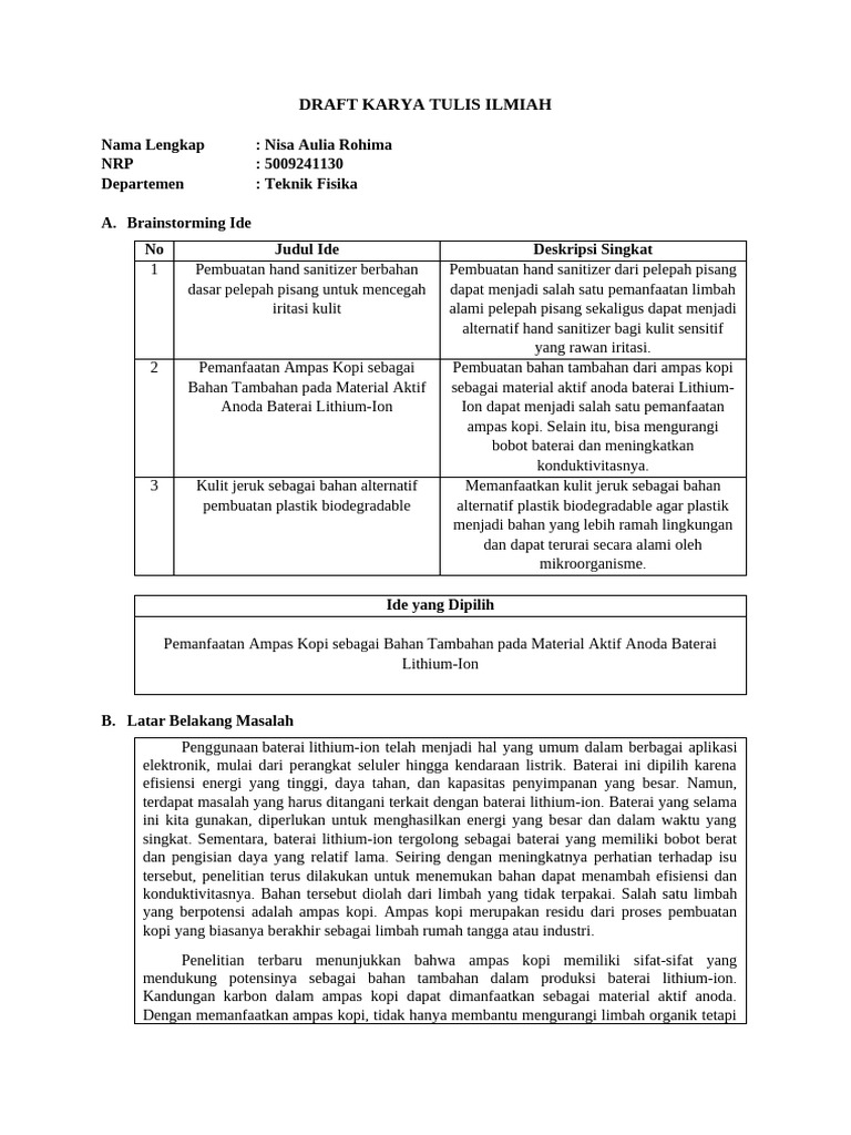 Nisa Aulia Rohima_Teknik Fisika_PP | PDF