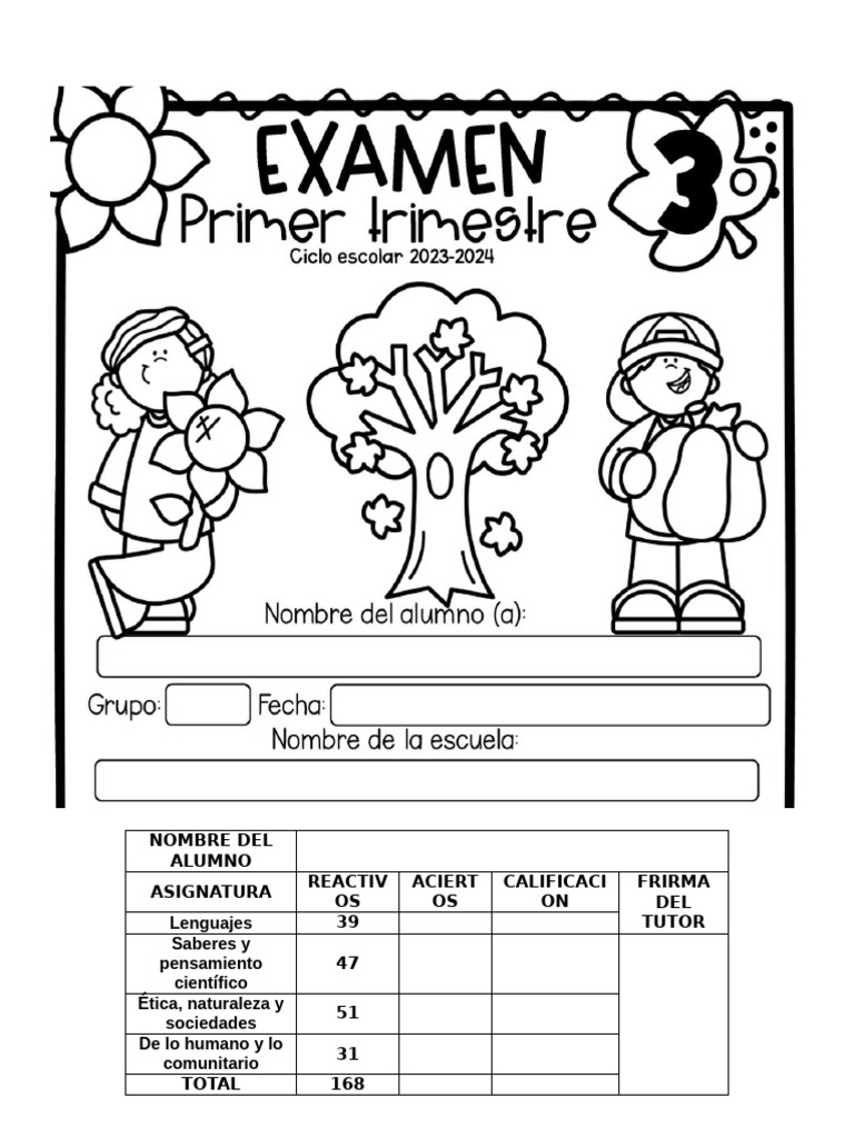 Examen Tercer Grado 24 | PDF | Rima