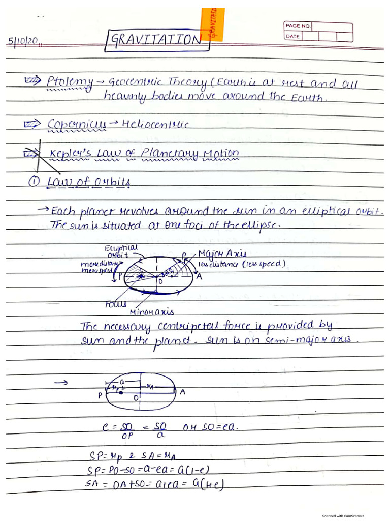 Gravitation Notes | PDF