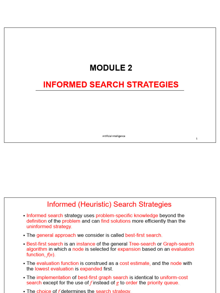 Module2-Informed Search Strategies-10Jan2024 | PDF | Mathematical ...