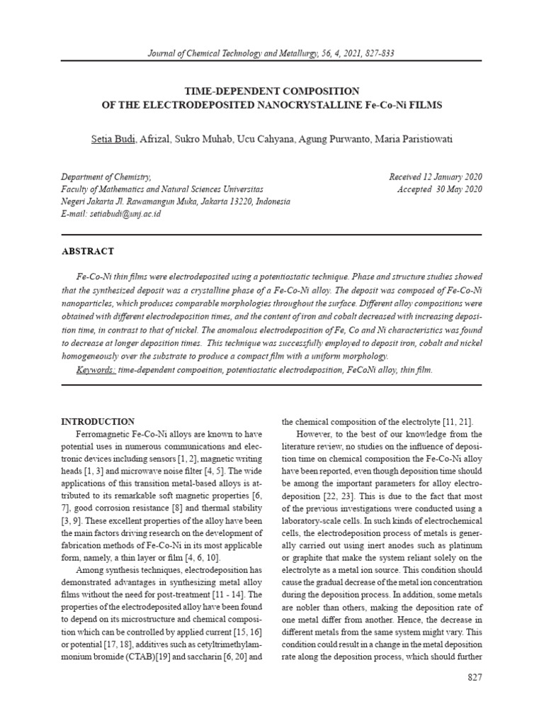 FeConi Electrodeposition Jcpds XRD | PDF | Electrochemistry | Scanning Electron Microscope