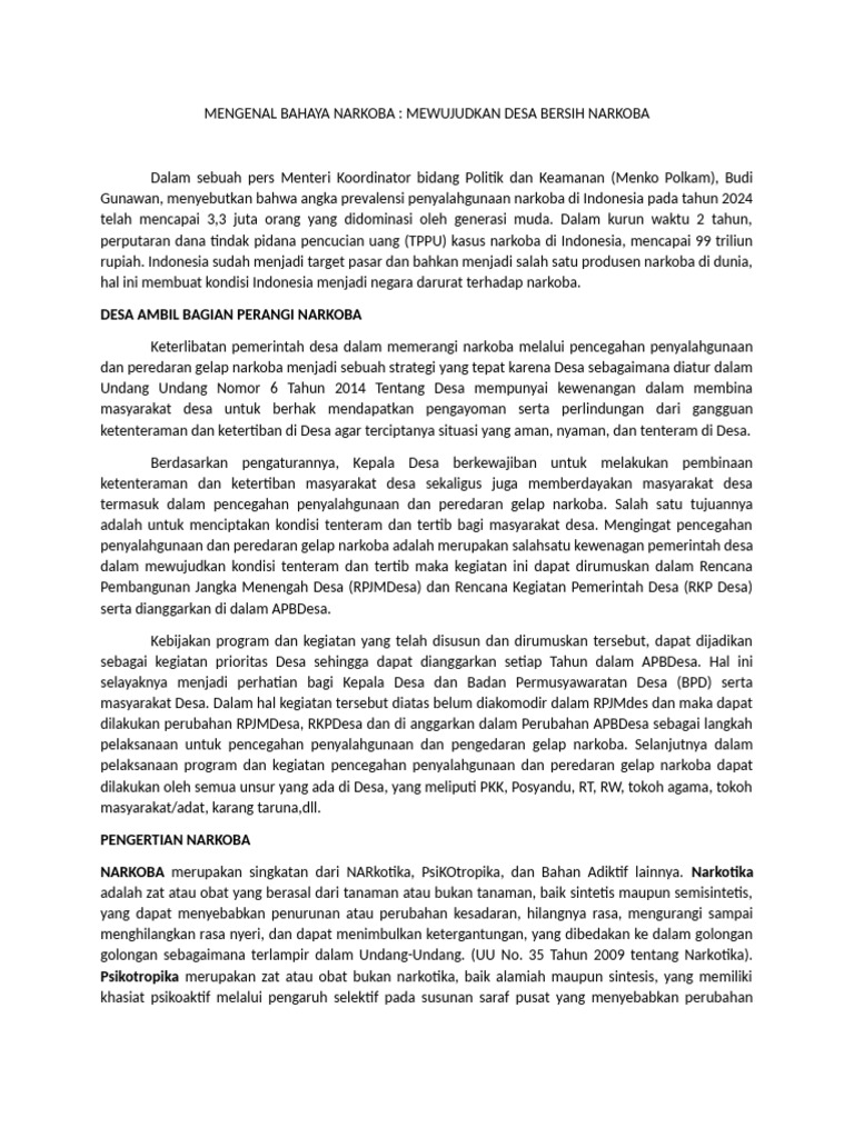 Mengenal Bahaya Narkoba | PDF