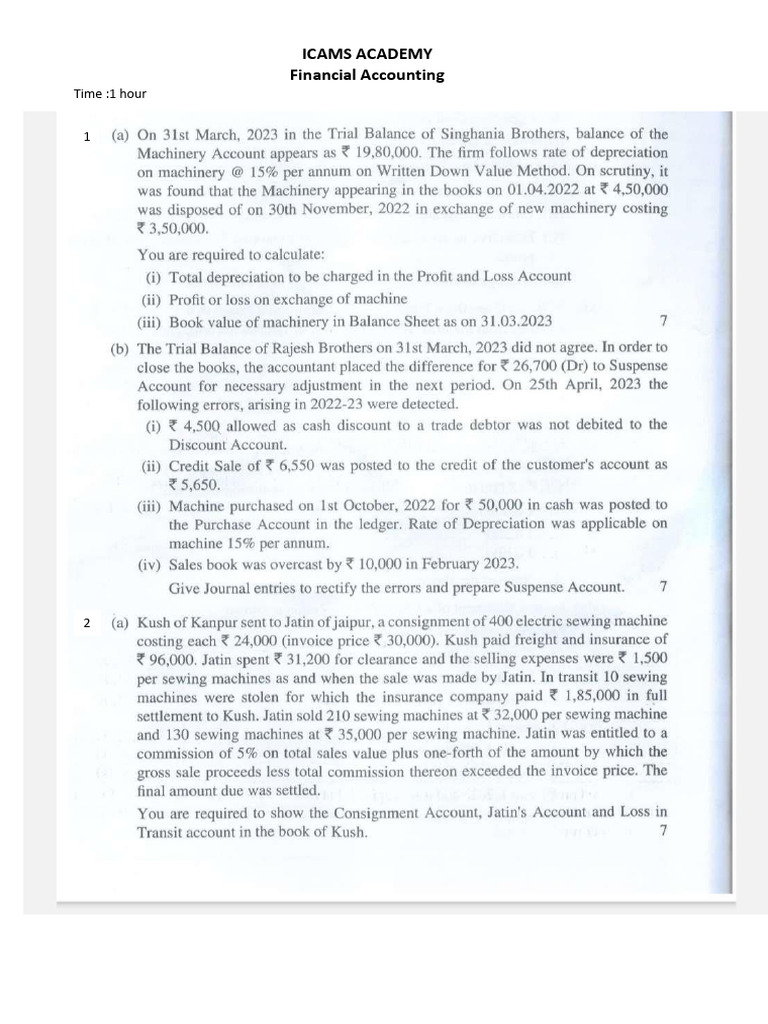 Cma Inter Question Paper 13-01-2025 | PDF