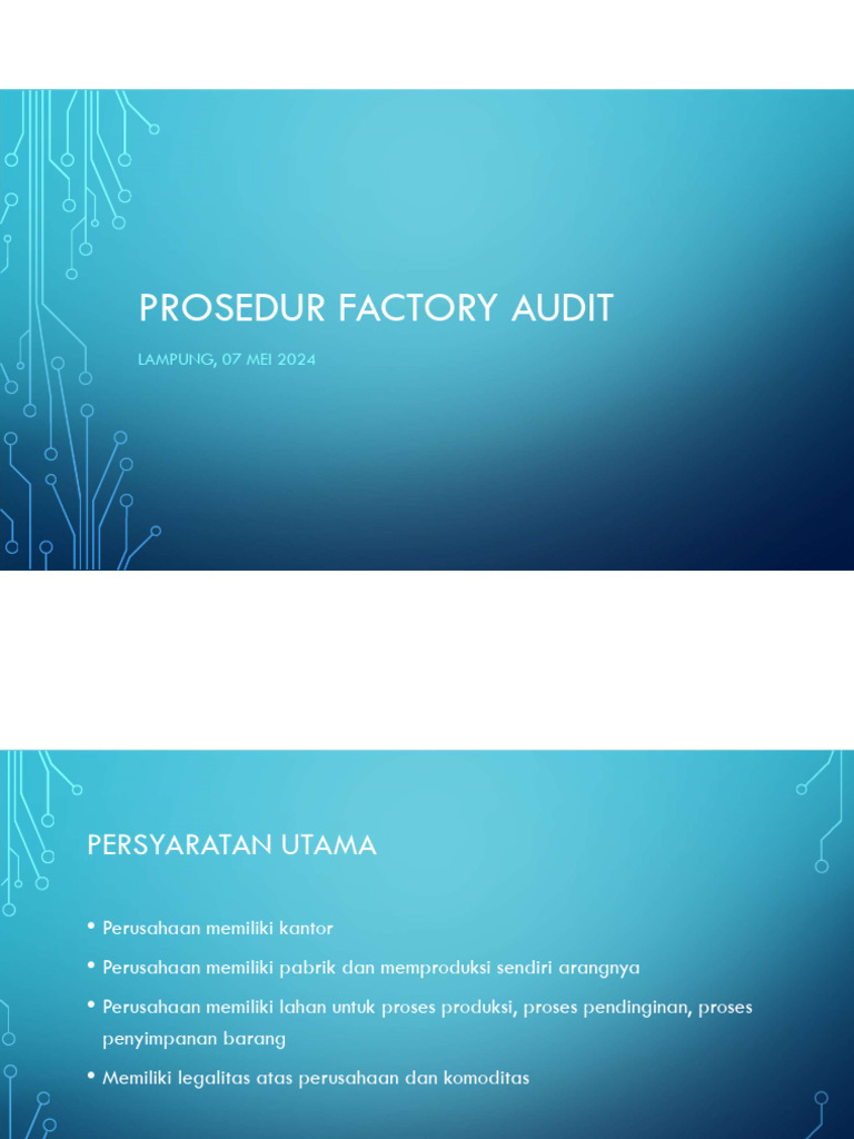 Proses Factory Audit | PDF