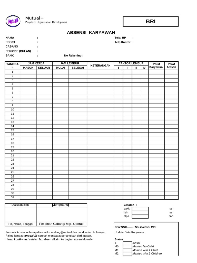 Form Absen | PDF