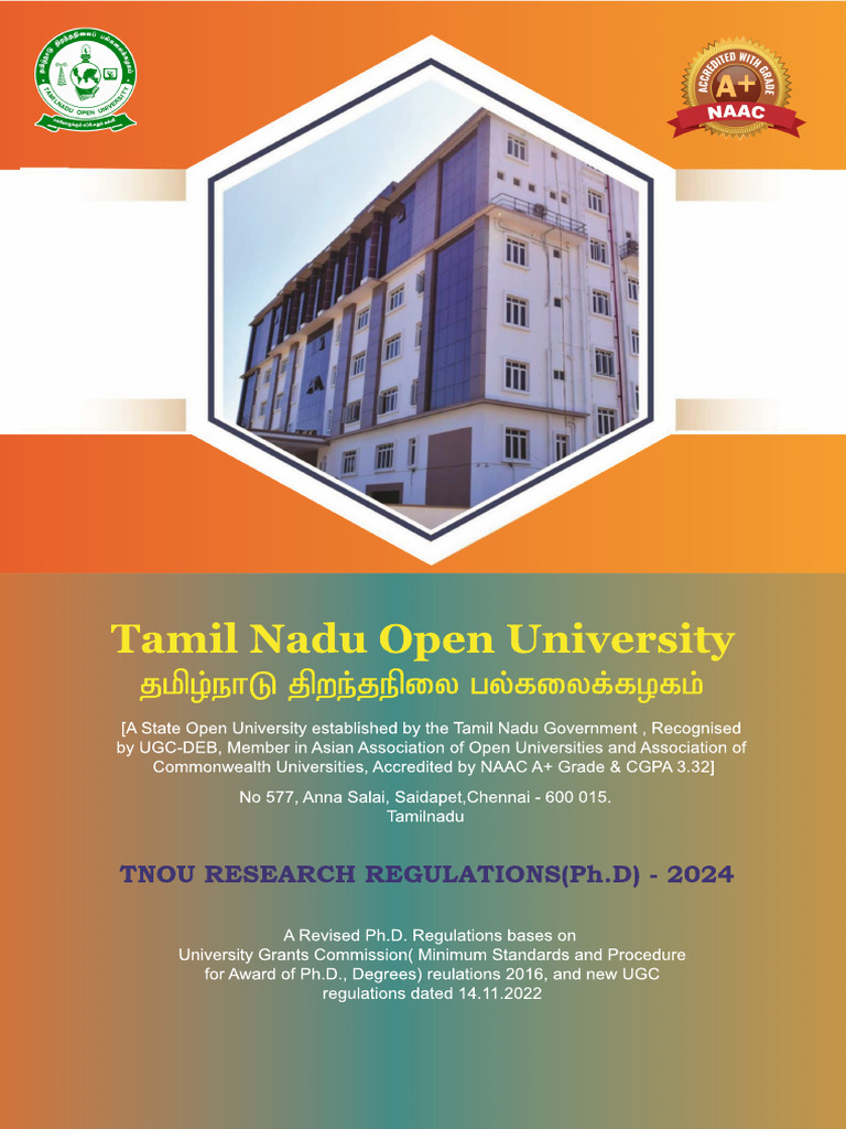 TNOU Ph.D. Research Regulations 2024 | PDF | Doctor Of Philosophy ...