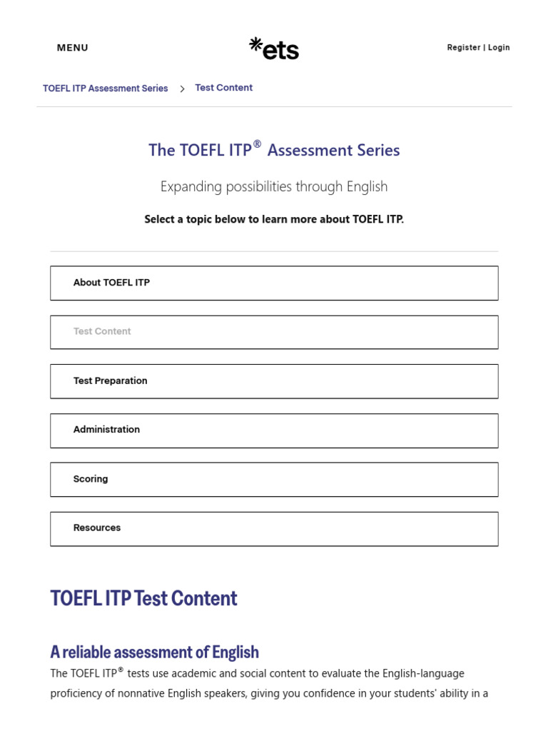 TOEFL ITP English Proficiency Tests | PDF | Test Of English As A ...