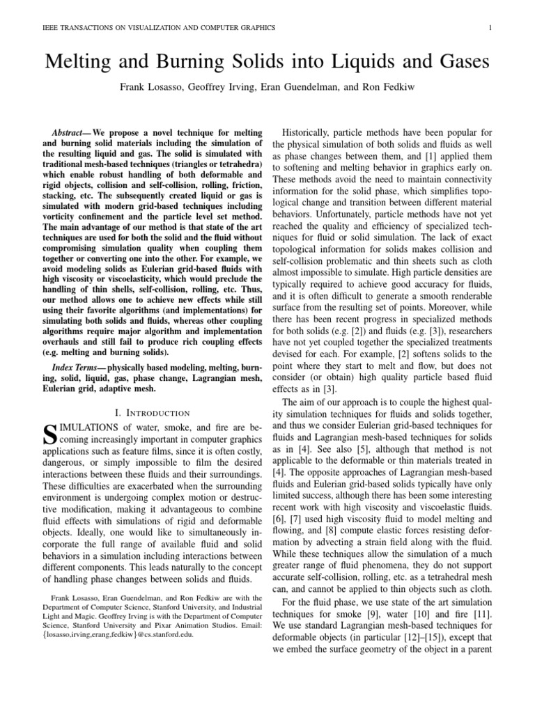 Melting and Burning Solids Into Liquids and Gases: Frank Losasso ...
