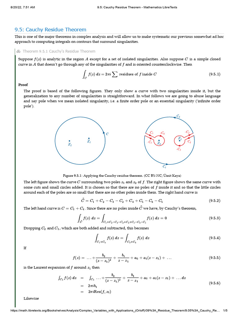 Cauchy Residue Theorem | PDF | Complex Analysis | Mathematics