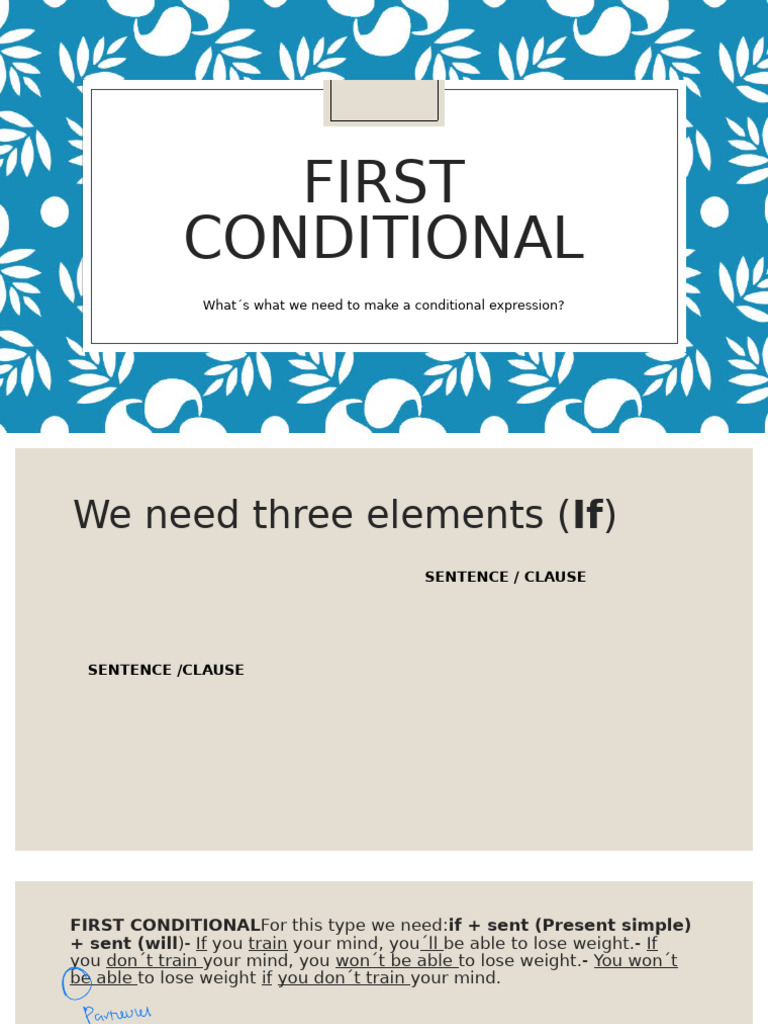 FIRST CONDITIONAL Presentation Level 4 Spring 2020 | PDF