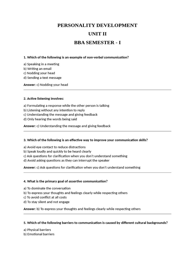 Personality Development & Communication Skills | PDF | Communication ...