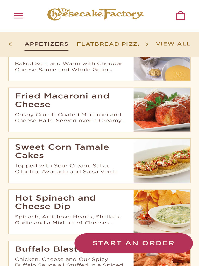 Menu The Cheesecake Factory | PDF