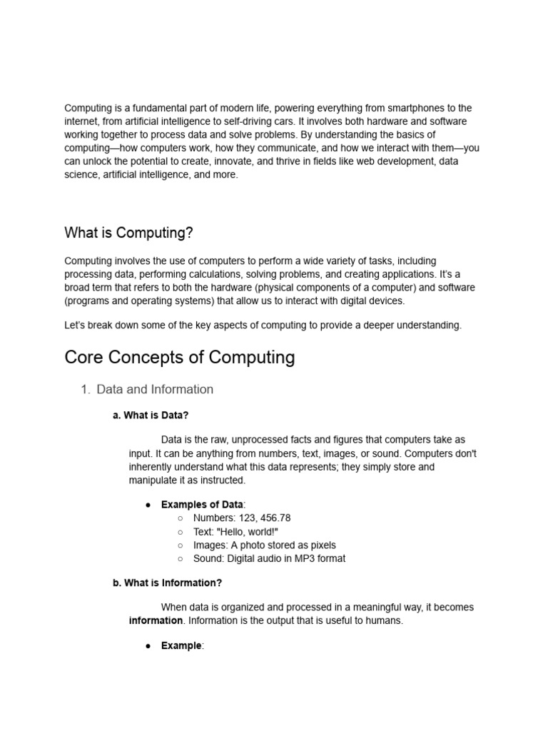 Basic Computing Ch1 2 | PDF | Internet & Web | World Wide Web