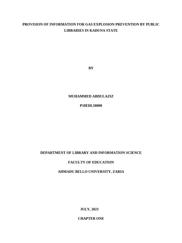 Chapter 1 Gas Exploision Original | PDF | Libraries | Natural Gas