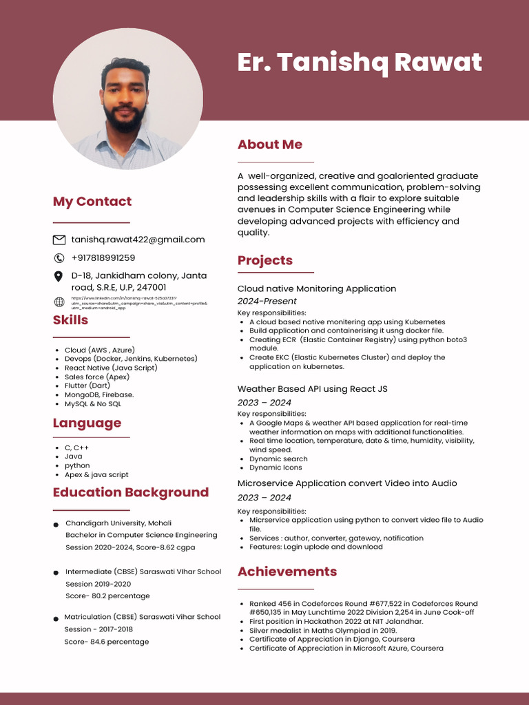 ResumeTanishqRawat | PDF | Software Development | Computer Science