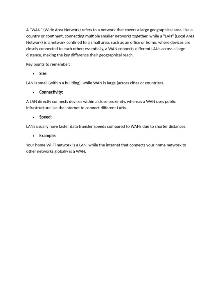LAN vs WAN: Key Differences Explained | PDF