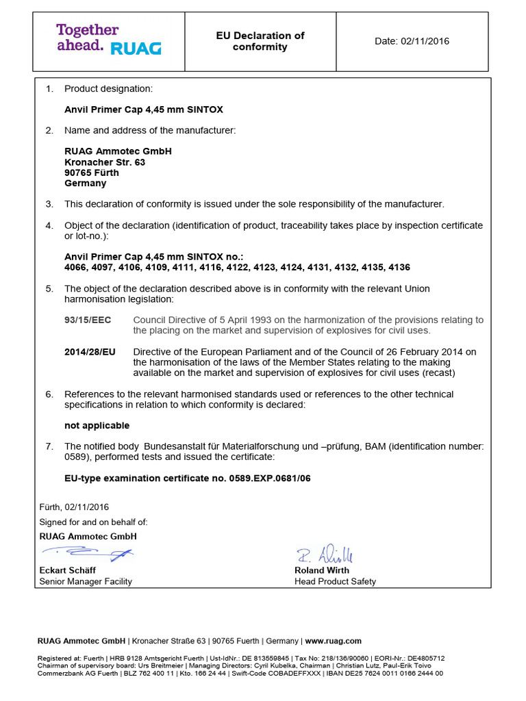 EU Compliance for Ammunition | PDF | Regulation | Public Law