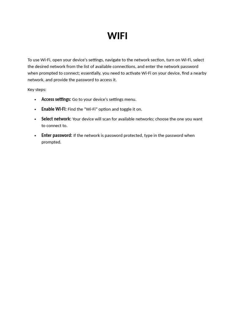 How to Connect to Wi-Fi | PDF